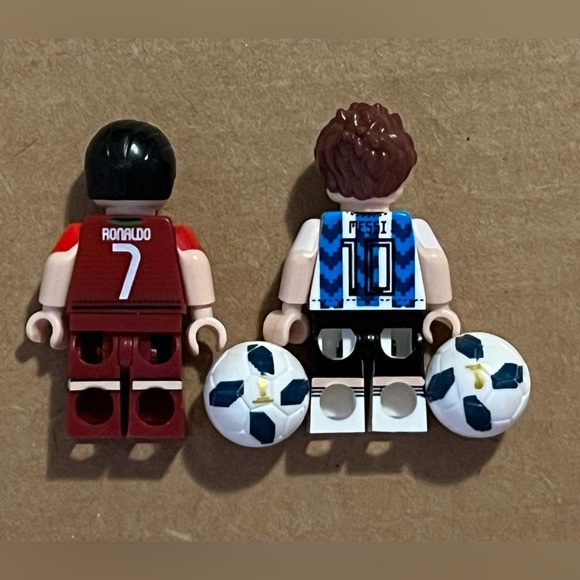 minifigure | Toys | All 2 Lionel Messi Cristiano Ronaldo Minifigure Toy ...